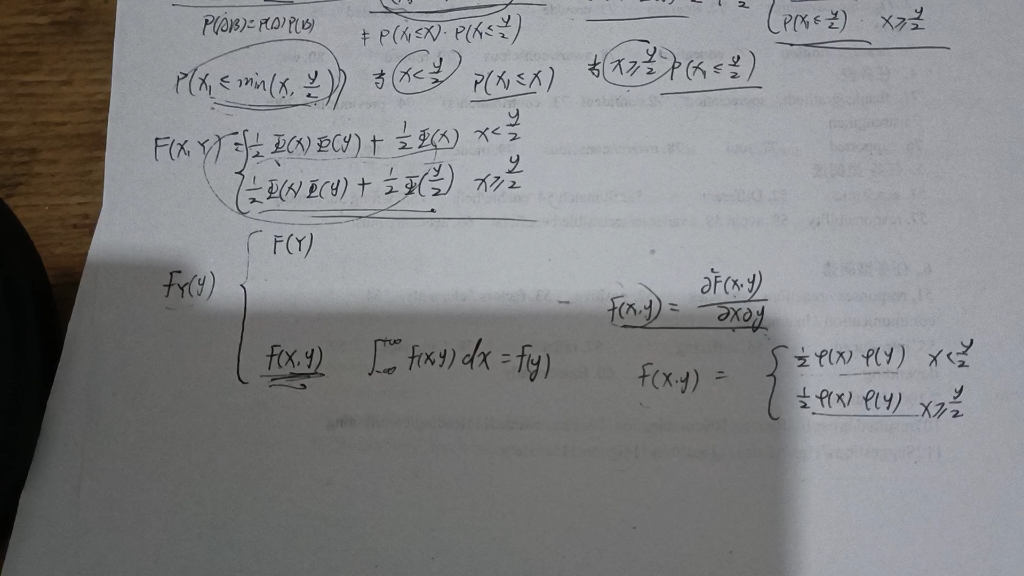 全概率公式在离散连续混合型二维随机变量的应用,求分布函数,求密度,...