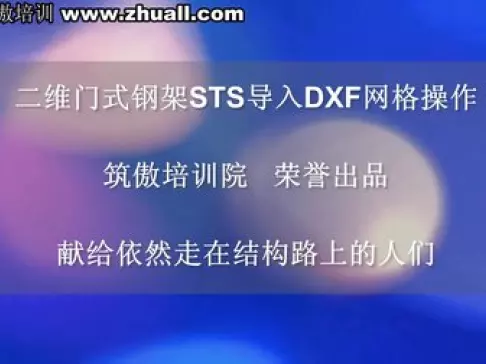 筑傲培训院STS二维门式钢架导入DXF网格操作视频教程(五)