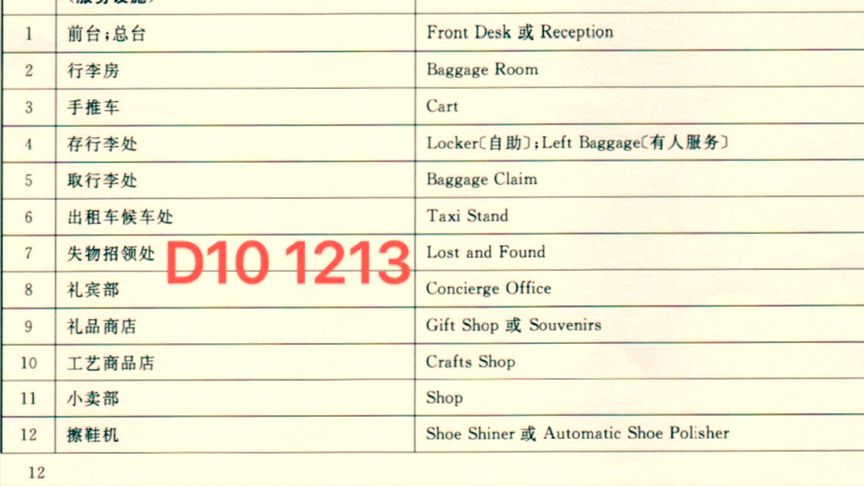 《公共服务领域英文译写规范》餐饮住宿 D10#跟国标 #自信输出