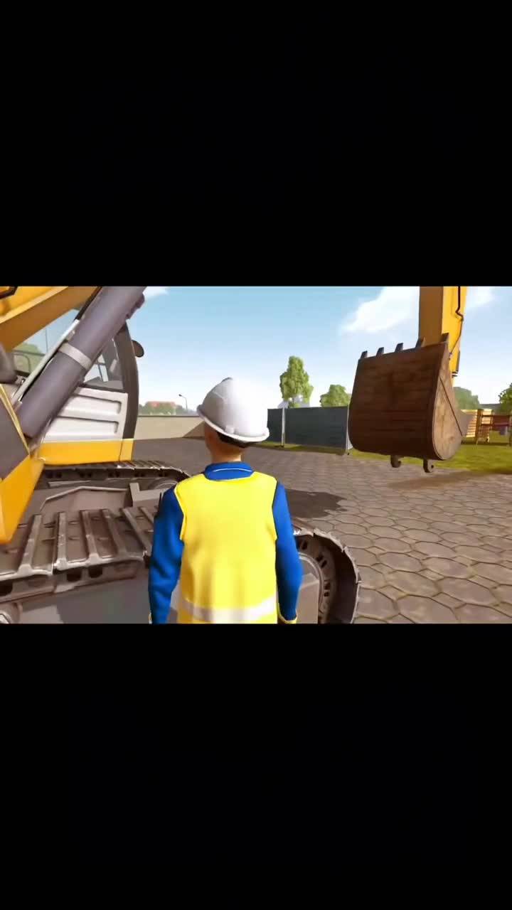 动漫:挖掘机挖土 工程车动画片大全 车车视频