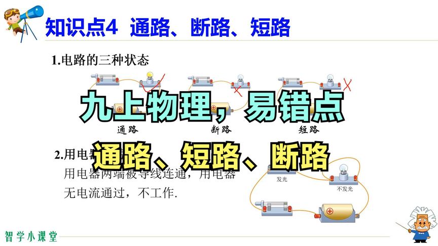 九上物理,易错点,通路、断路、短路