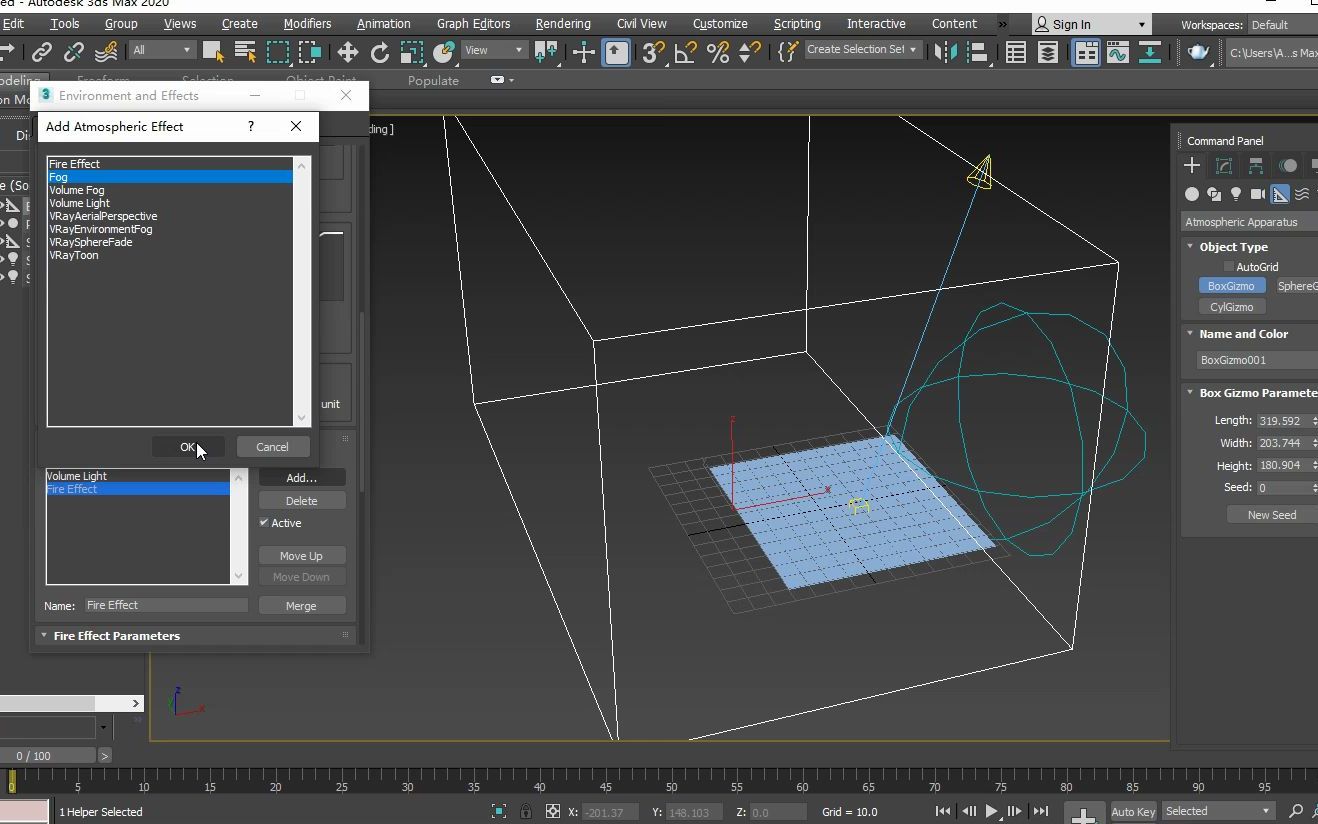 3DmaxVary体积光环境大气效果