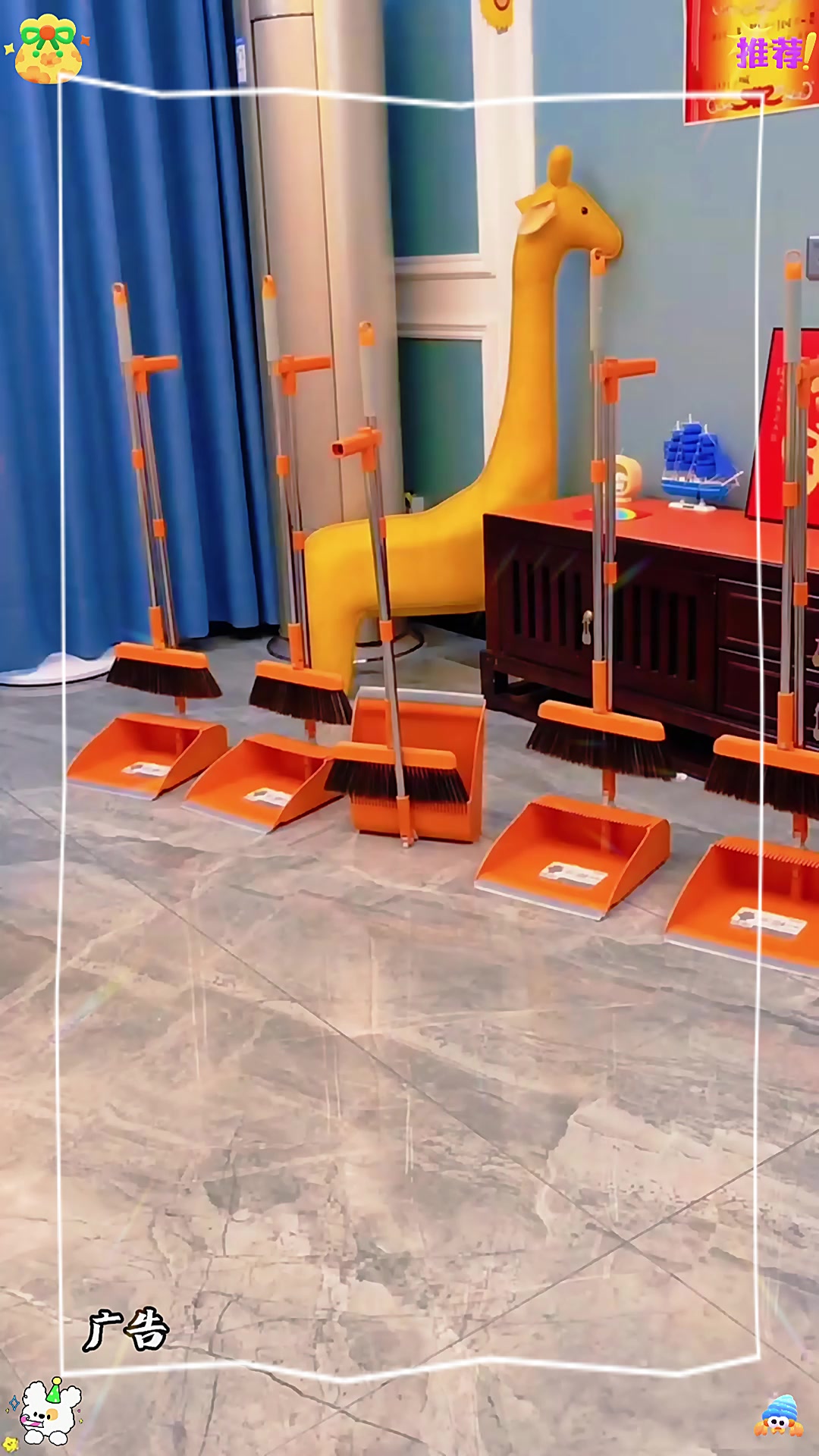 旋转不粘头发加厚加大可折叠扫地笤帚簸箕两用扫家用室内扫把簸箕