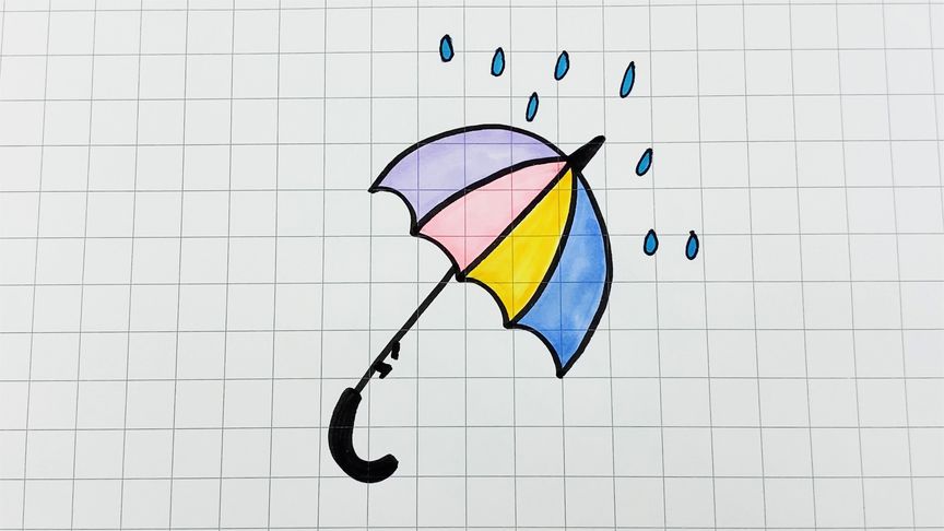 用数字3画雨伞,几笔就能画完,快来试试!