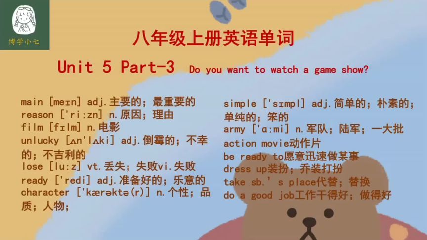 八年级上册unit5第三弹,un前缀表否定,词根词缀掌握更好记忆