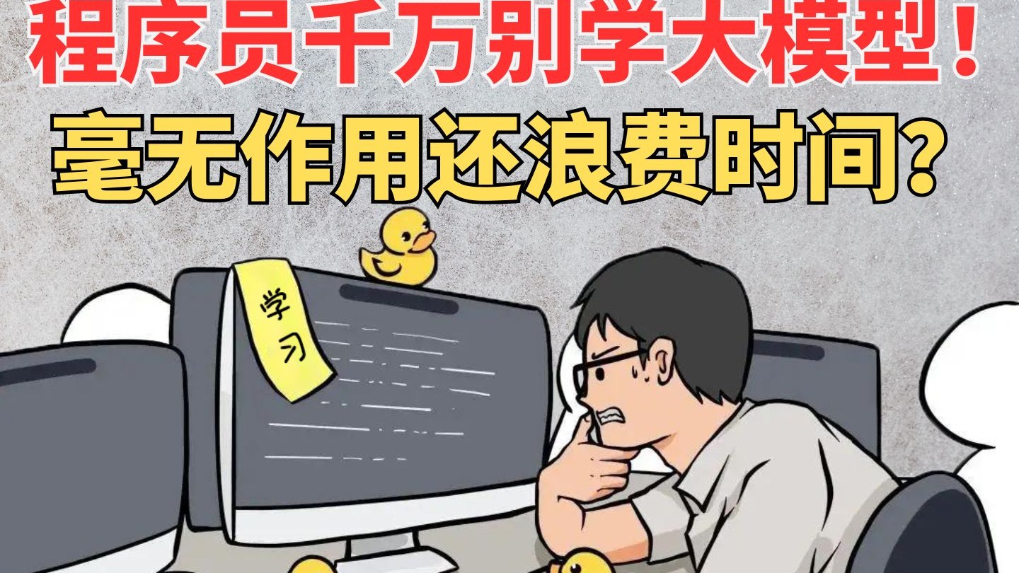 程序员千万别学大模型!毫无作用还浪费时间?真的是这样吗——大模型...