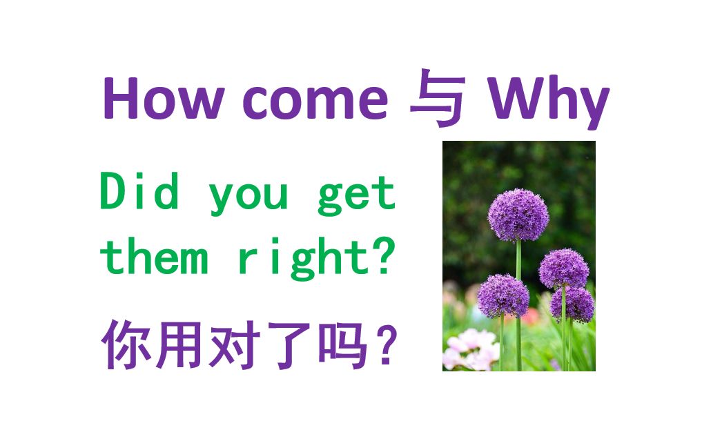 How come 与 Why 你用对了吗?