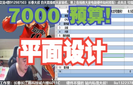 电脑配置推荐,7000预算,要求 平面设计,I5 12600KF+32G+3060显卡,...