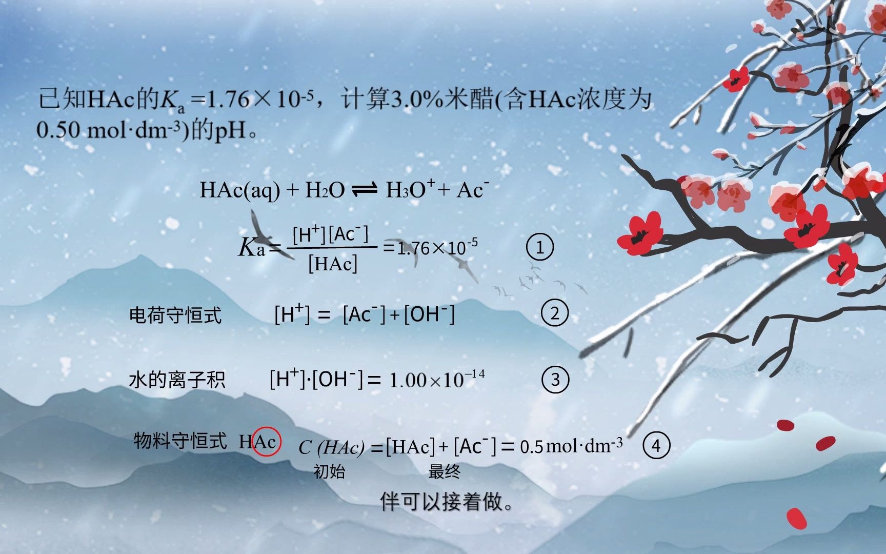 【yf化学微课】一元弱酸中氢离子浓度的计算