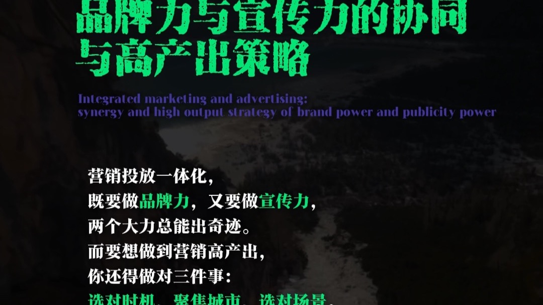 「营销投放一体化」 “品牌力与宣传力的协同与高产出策略”