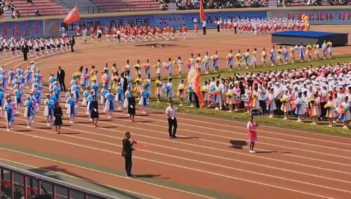 绥化市北林区运动会逸夫小学方阵