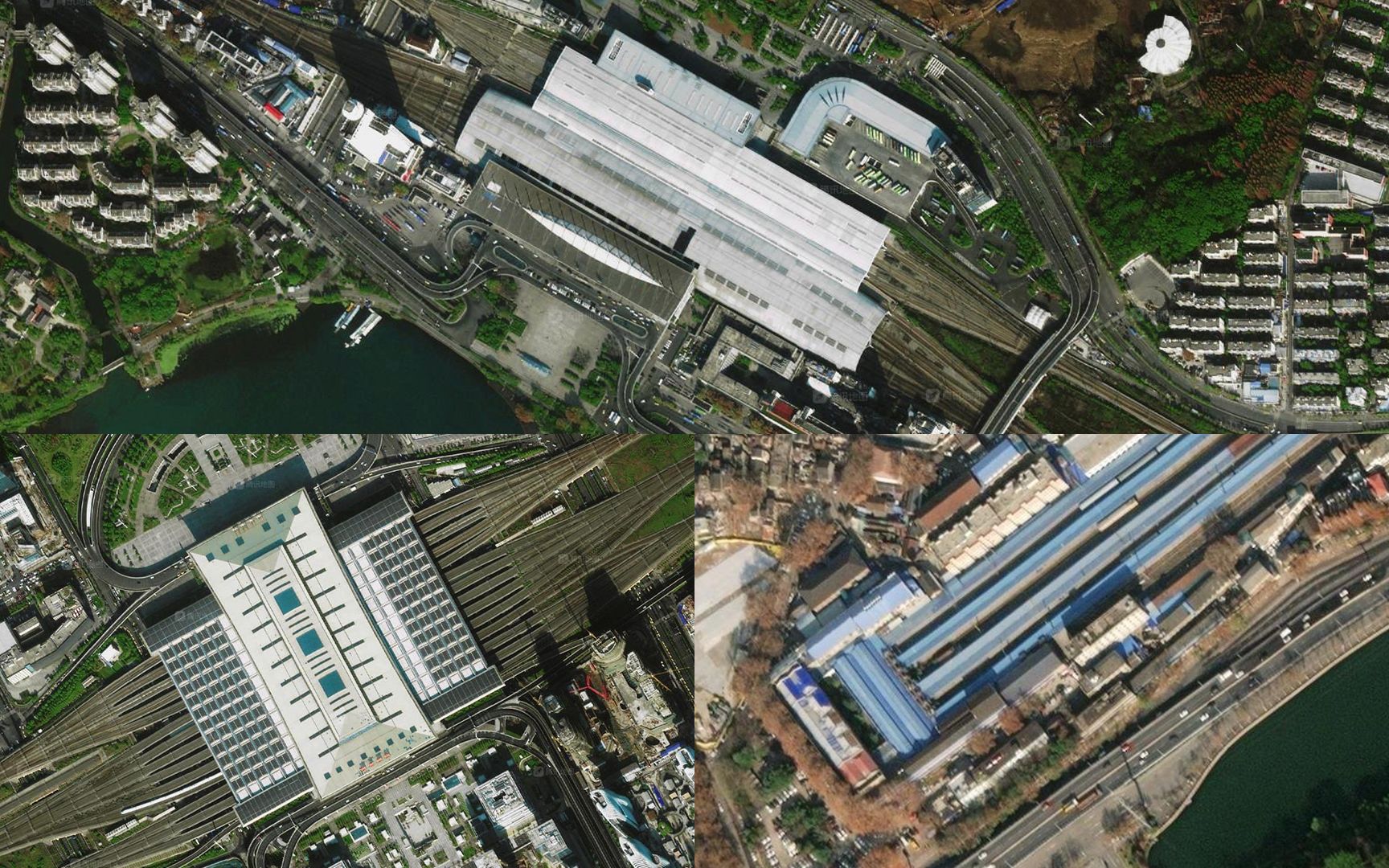 卫星航拍南京3大火车站,有“中国最美火车站”和“亚洲最大火车站”