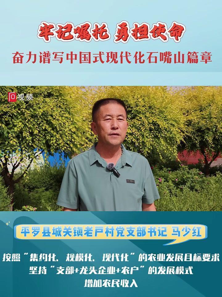 ...现代化石嘴山篇章⑩|马少红:按照“集约化、规模化、现代化”的农业...