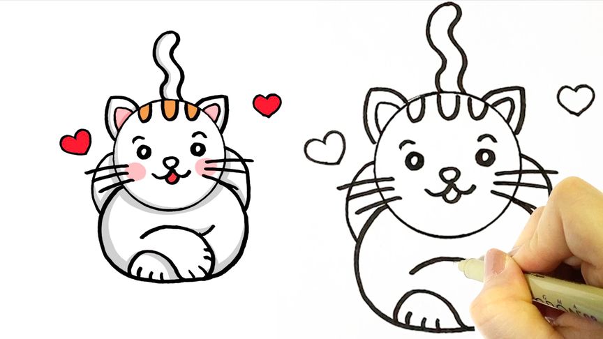 可爱的小猫咪简笔画