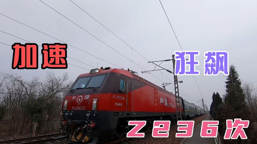 广州到哈尔滨火车Z236次,开始狂飙,俄罗斯返回货列速度也很给力