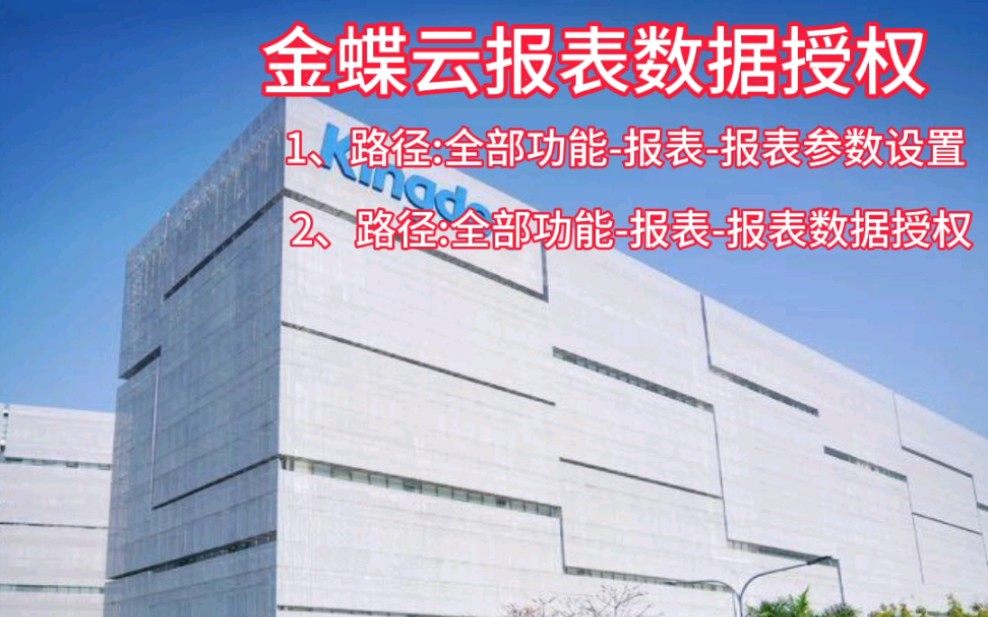 金蝶云星空报表数据授权