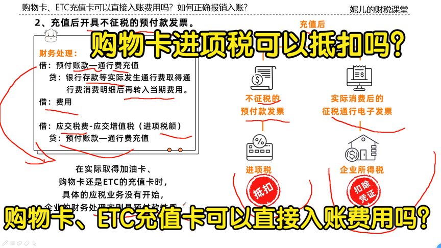 购物卡、ETC充值卡可以直接入账费用吗?进项税可以抵扣吗?