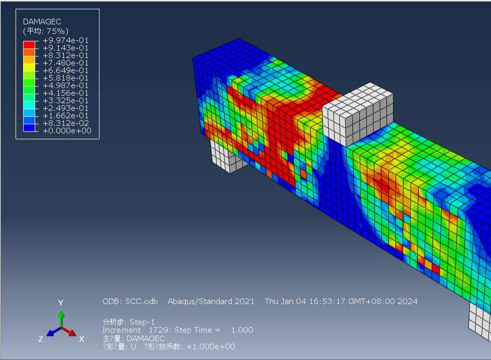 ABAQUS有限元模型——钢筋混凝土(CDP损伤)三点弯曲模型
