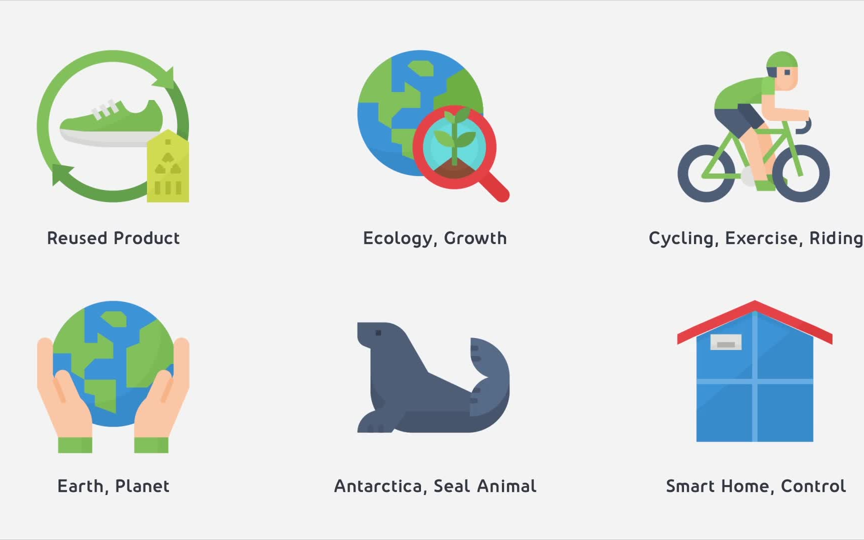 6670-环保地球资源天然气候动物生态MG动画Icon图标AE模板