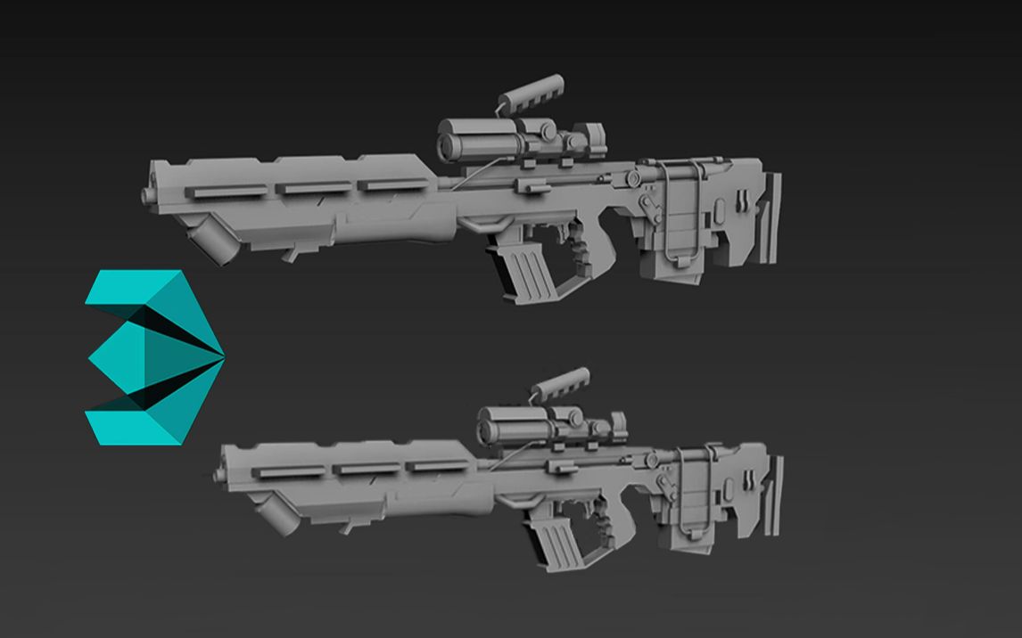 【3DMAX建模】硬表面枪械模型制作,3dmax枪械道具建模详解