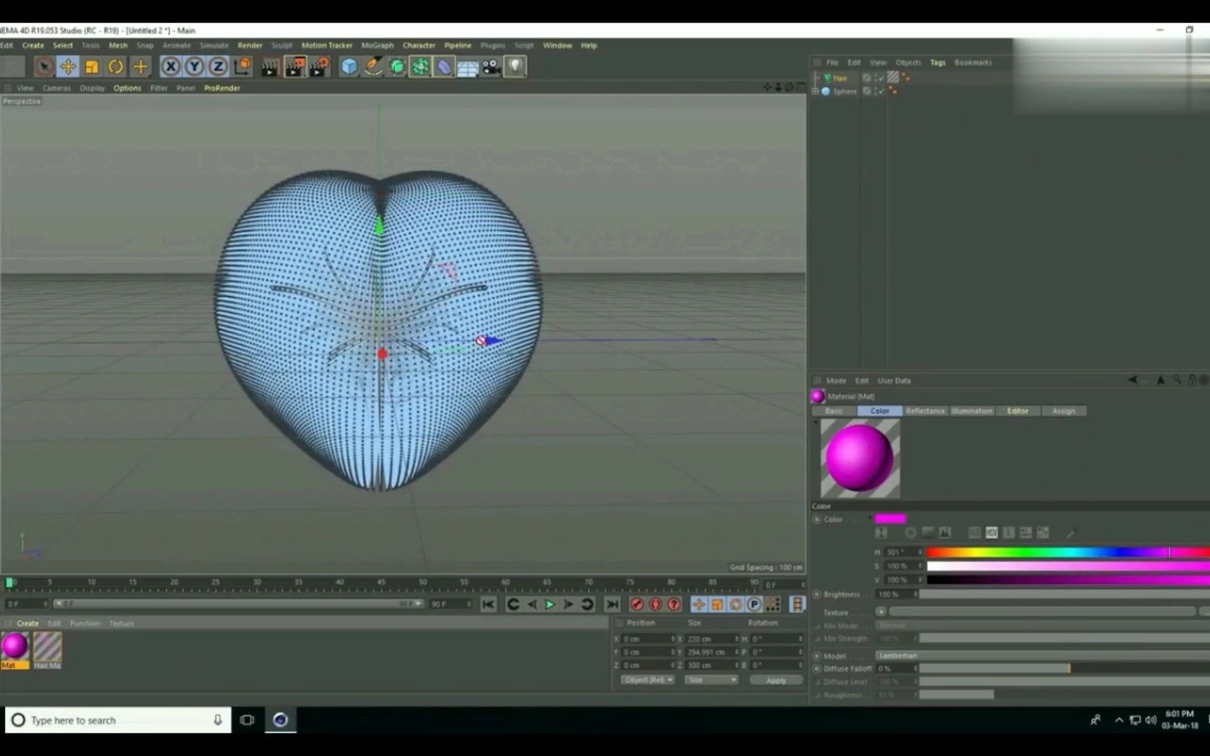C4D教程之毛茸茸的桃心建模渲染