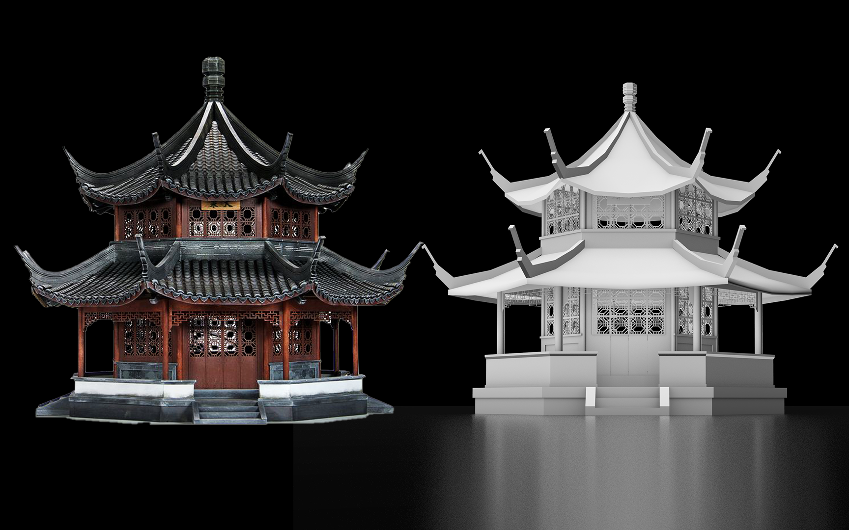 【3dmax建模】教你从0开始做一个简单古风楼模型,萌新必看3dmax...