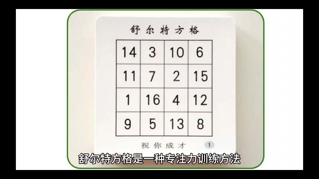 舒尔特方格训练的正确步骤