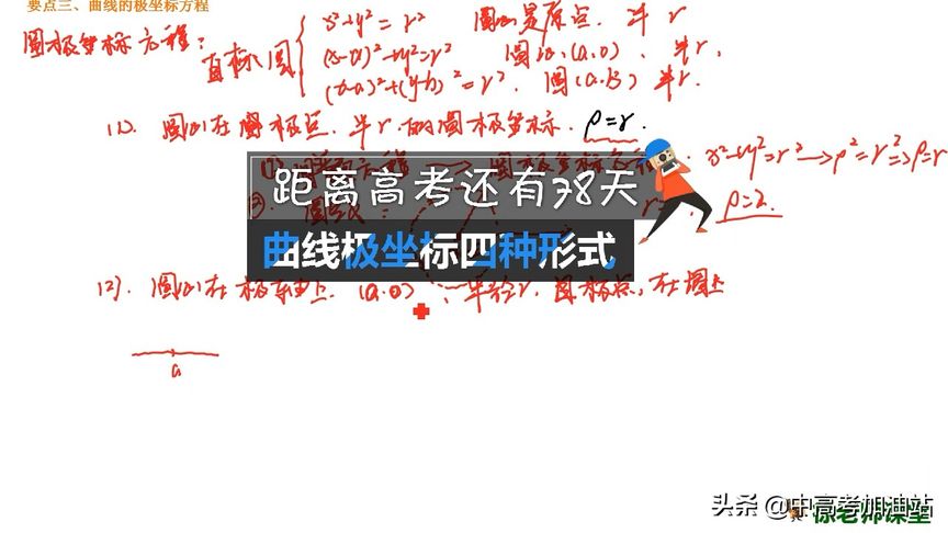 高考数学选做题曲线极坐标四种形式(上)