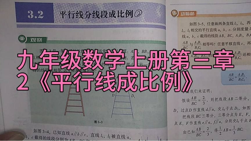 九年级数学上册第三章第二课时《平行线分线段成比例》