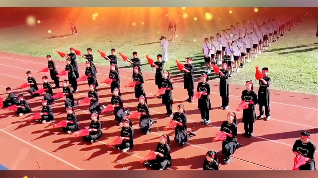 盛世花开少儿运动会开幕式伞舞绚丽绽放的《盛世花开》少儿运动会...