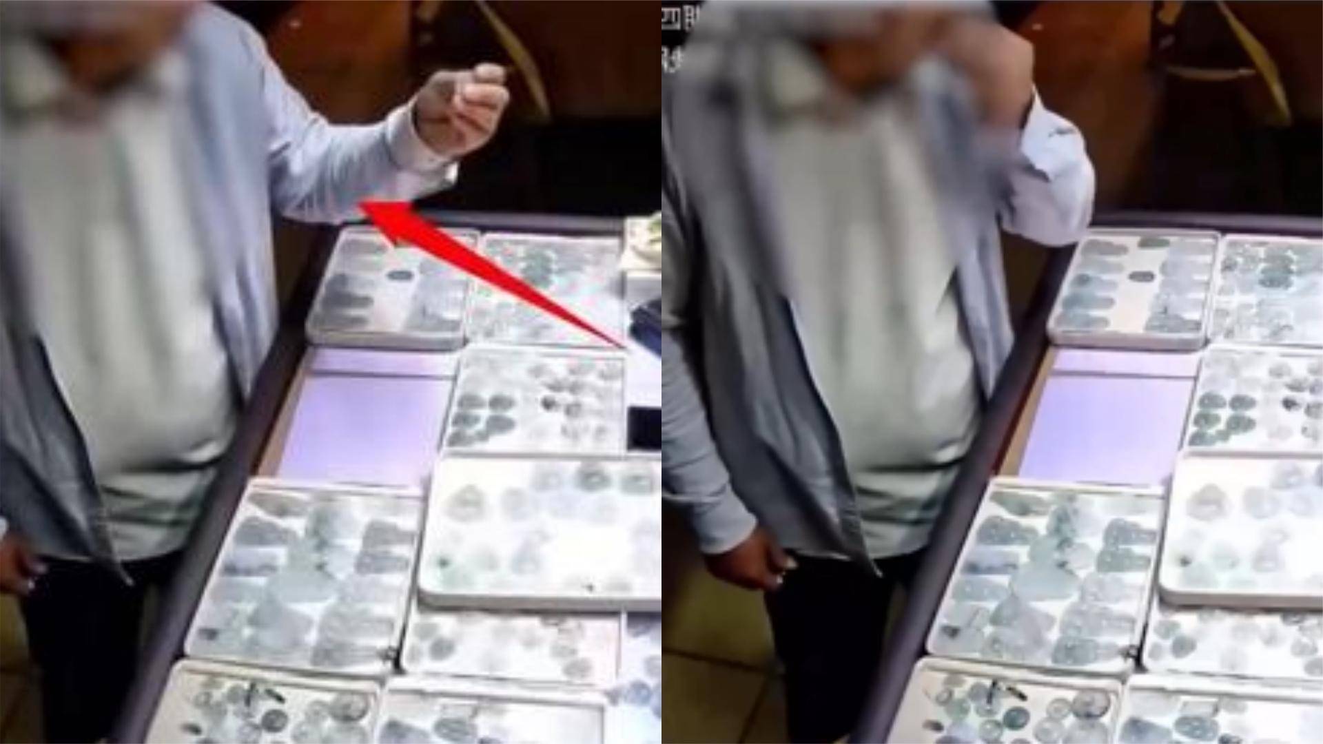 男子假意挑选翡翠,趁店主不注意含在嘴里偷走,店主:当天就被销赃了