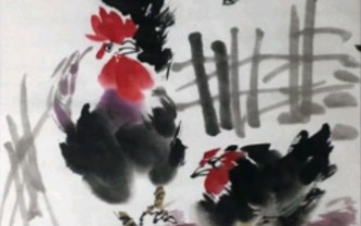 中国画技法,鸡的水墨简笔画