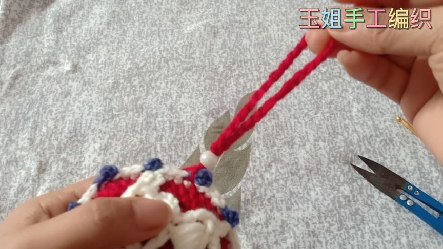 泡芙香囊的珍珠挂绳编织方法《下》