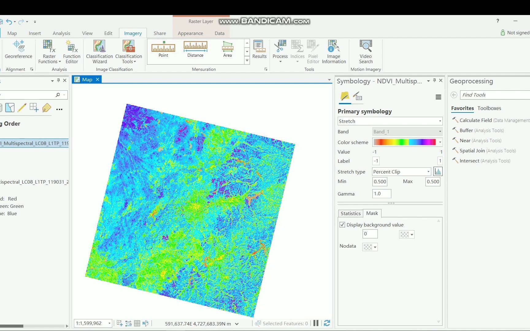 利用ArcGIS Pro快速计算NDVI,NDBI,MNDWI等指数