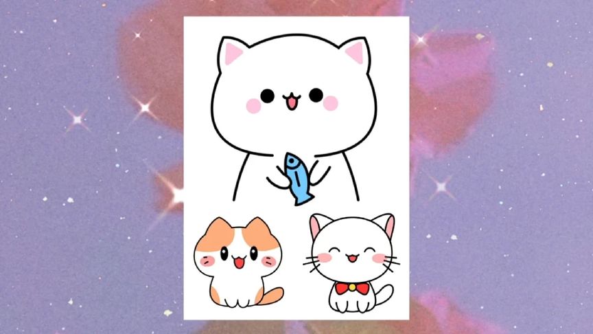 动物简笔画,小猫简笔画的不同画法,简单又漂亮,一起画画!