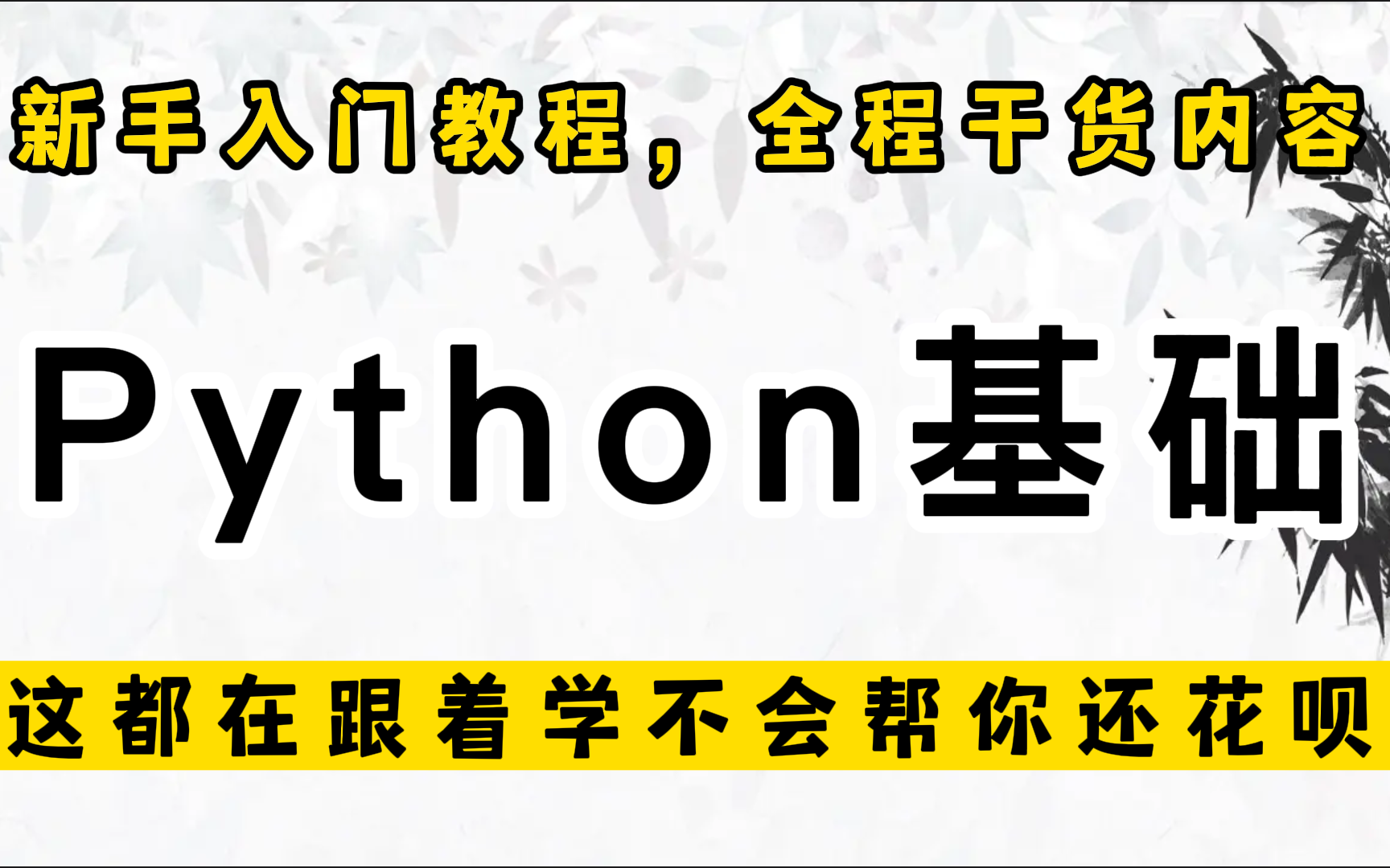全网最全的Python基础视频,7天入门学不会帮你还花呗!