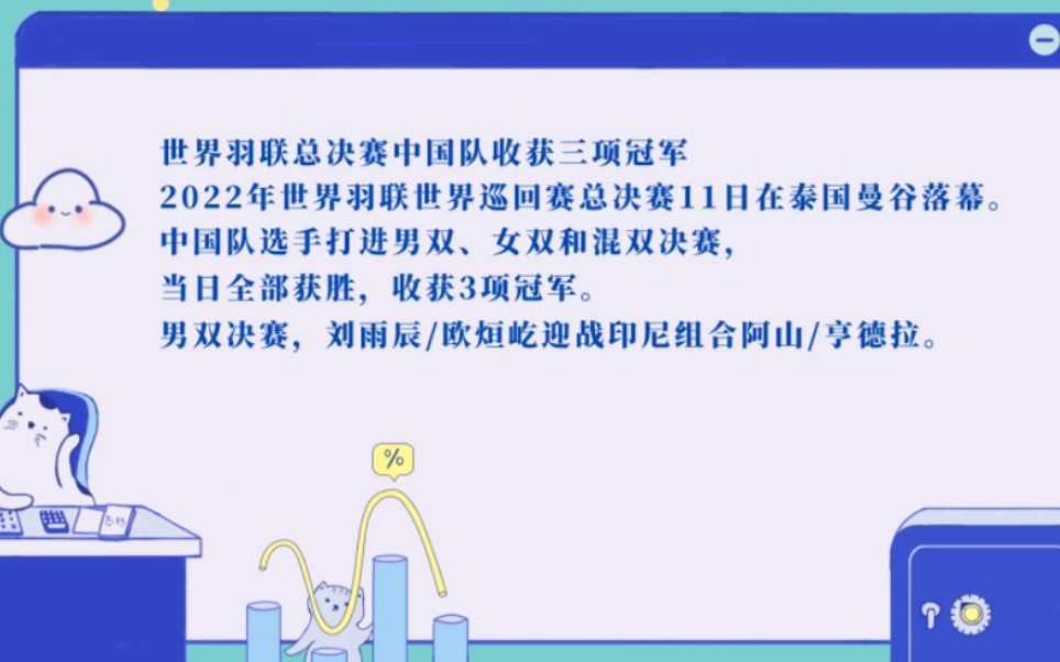 世界羽联总决赛中国队收获三项冠军