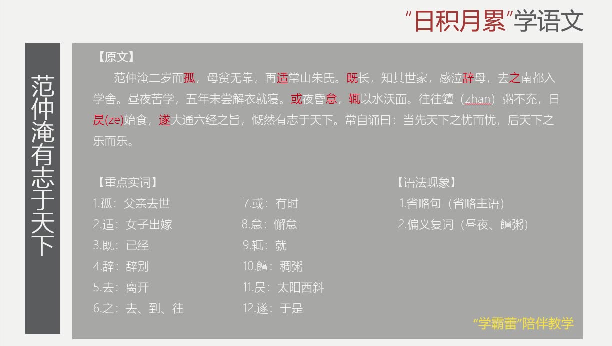 【高考文言文】新编高中文言文助读01—范仲淹有志于天下