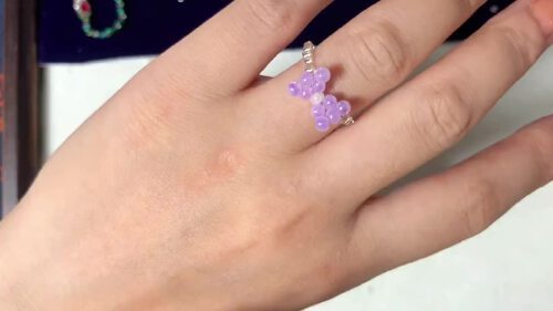 串珠蝴蝶戒指制作过程分享1