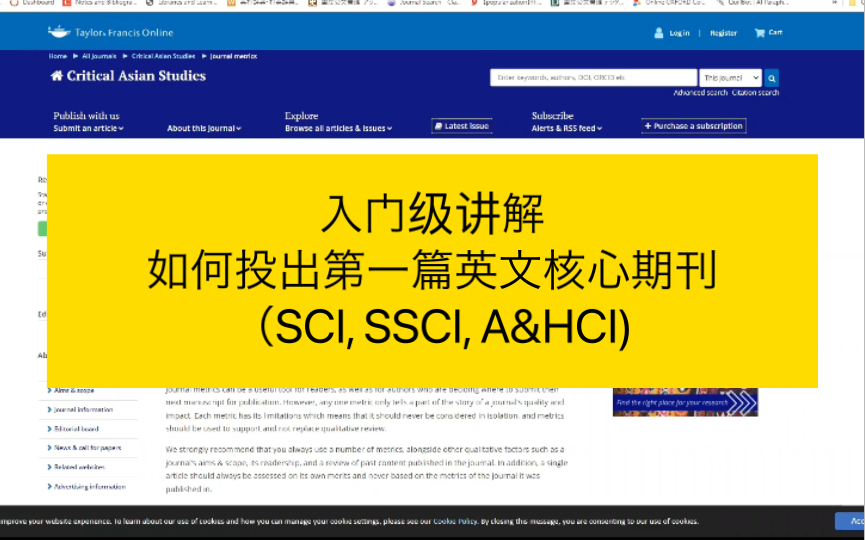 【文章发表】从0开始如何投出第一篇英文核心期刊文章(SCI,SSCI,A&...