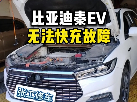 比亚迪秦ev无法快充,充电功率上不去,快充几分钟异常跳枪。比亚迪秦...