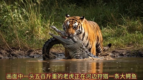 顶级猎食者老虎狩猎几吨重的鳄鱼!解说版充电计划动物篇野生动物零...