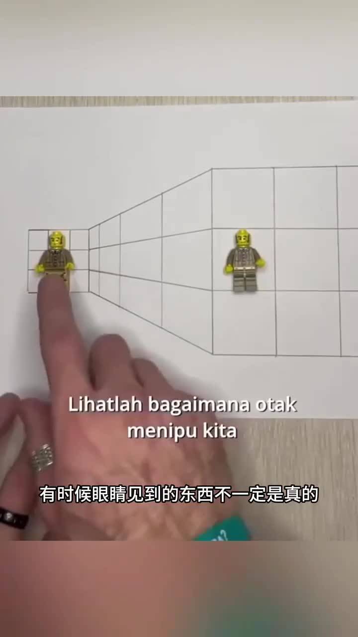 这就是视觉误差,只是摆放的位置不同罢了