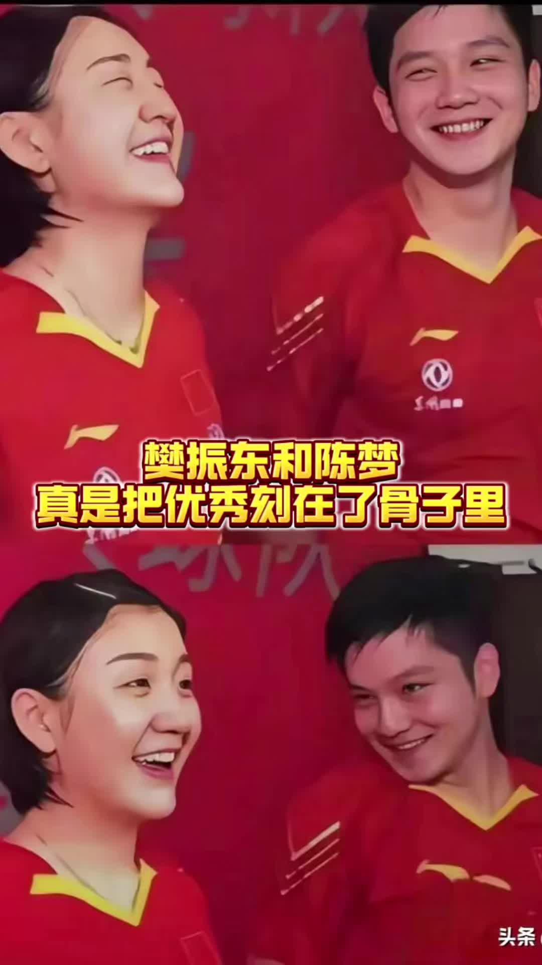 樊振东和陈梦,真是把优秀刻在了骨子里! #乒乓球 #樊振东 #陈梦