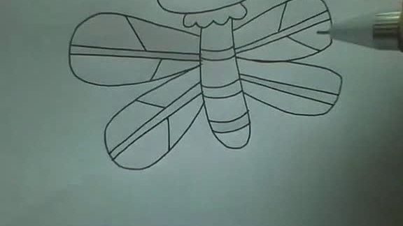 儿童学习画画,简笔画,蜻蜓画法高清