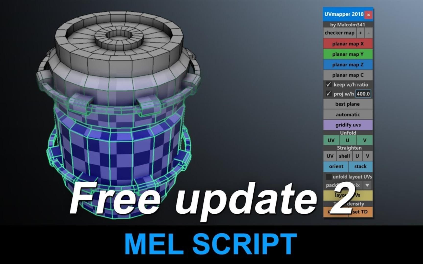 适用于 Maya 的 UV 映射工具箱 - 免费更新 2