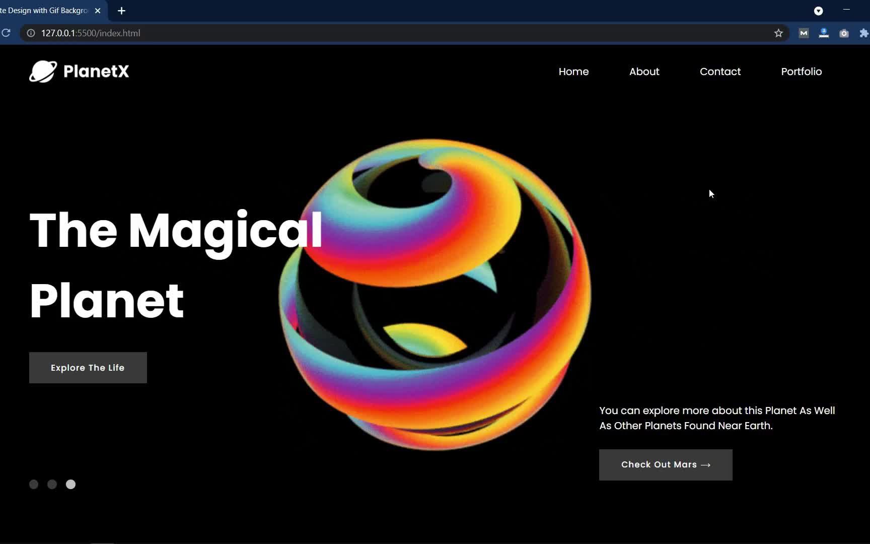 前端HTML+CSS进行GIF背景的网站设计