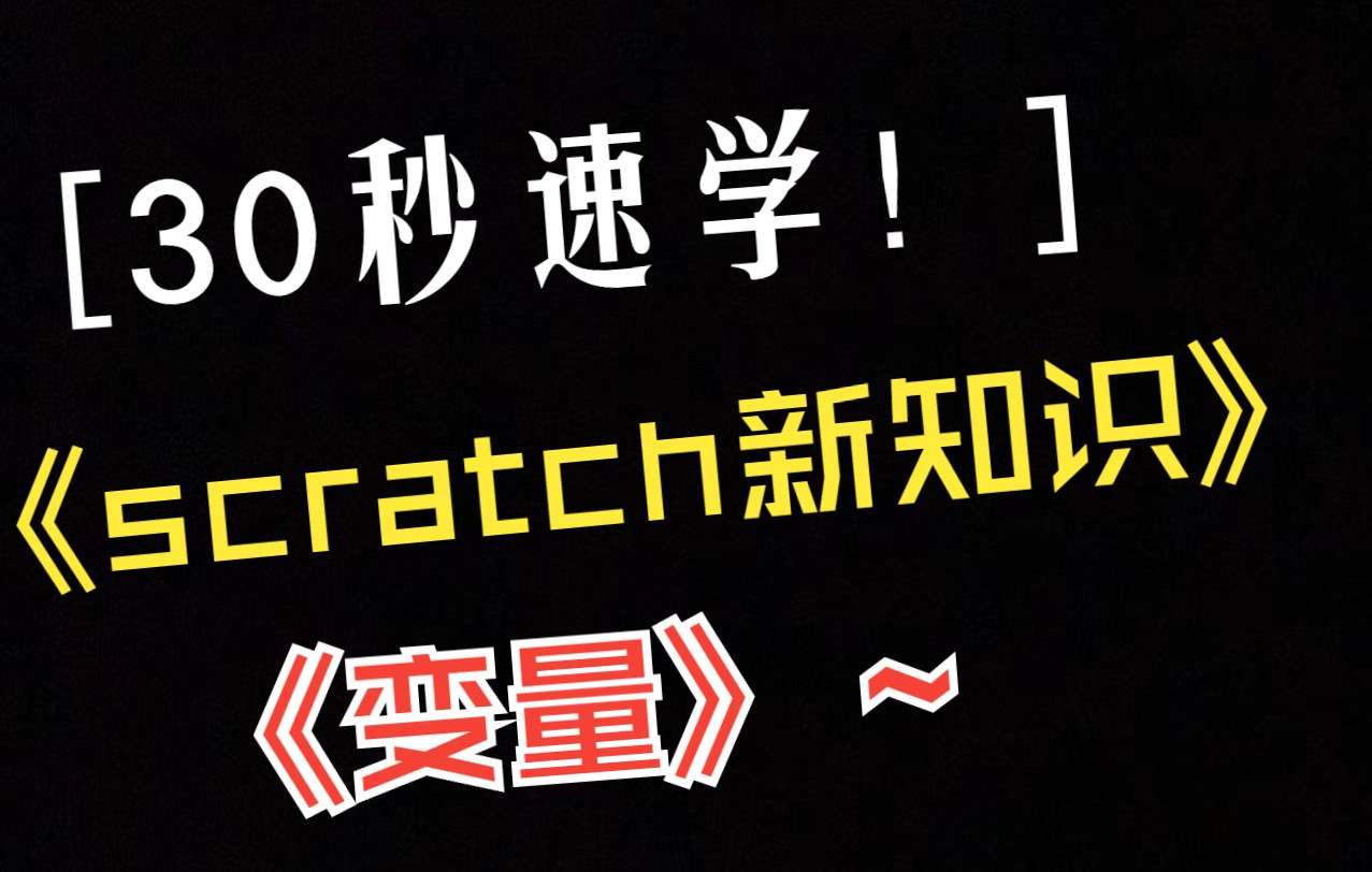 30秒速学!scratch新知识《变量》
