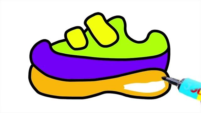 亲子简笔画 可爱运动鞋
