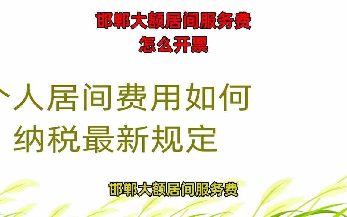 邯郸大额居间服务费怎么开票